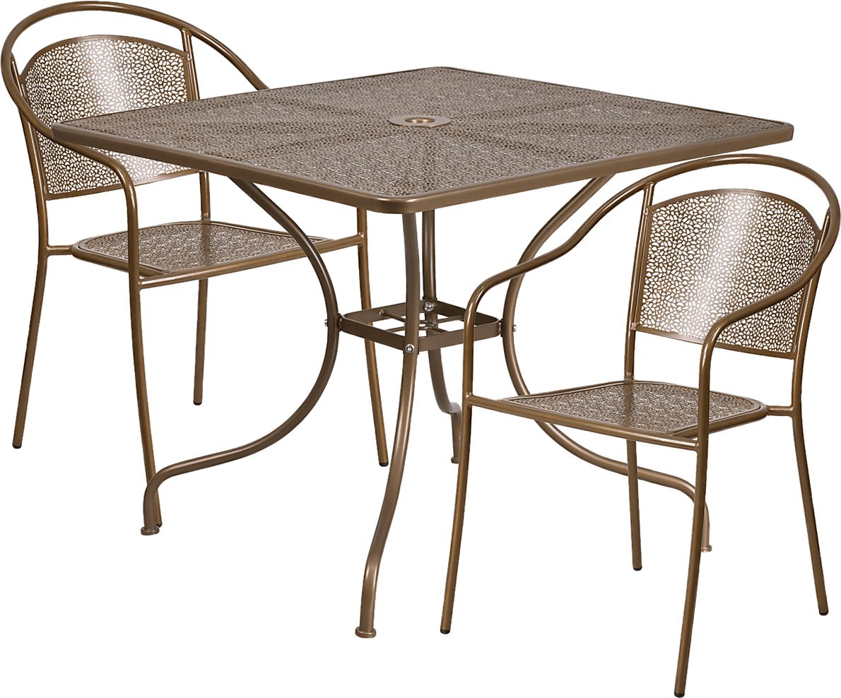 Sunrise Garden Gold Colors,Metal Outdoor 3 Pc Patio Set - Rooms To Go