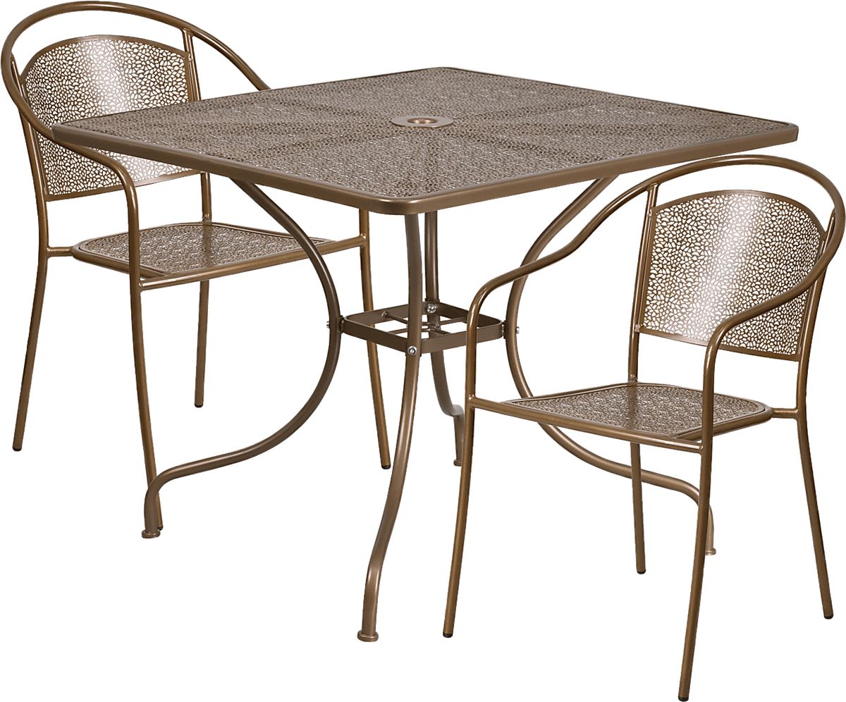 Sunrise Garden Gold Colors,Metal Outdoor 3 Pc Patio Set | Rooms to Go