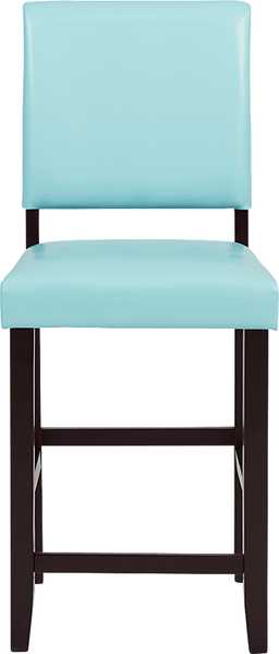 Sunset View Brown Cherry Dark Wood Blue Counter Height Stool | Rooms to Go