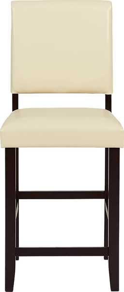 Sunset View Brown Cherry Dark Wood Cream Beige Counter Height Stool ...