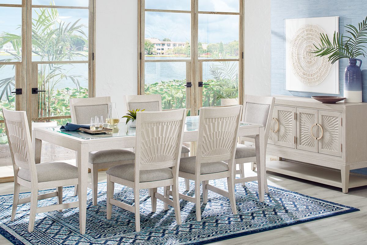 Sunside Way 5 Pc Sand Light Wood Dining Room Set With Dining Table ...