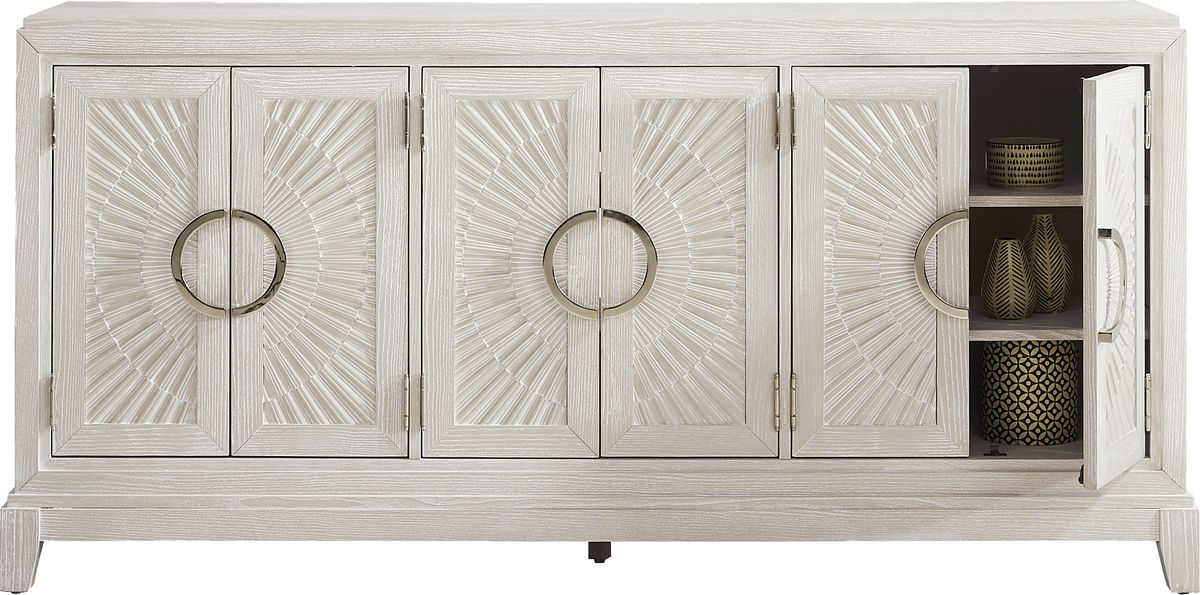 Sunside Way Sand Light Wood 76 In Console | Rooms to Go
