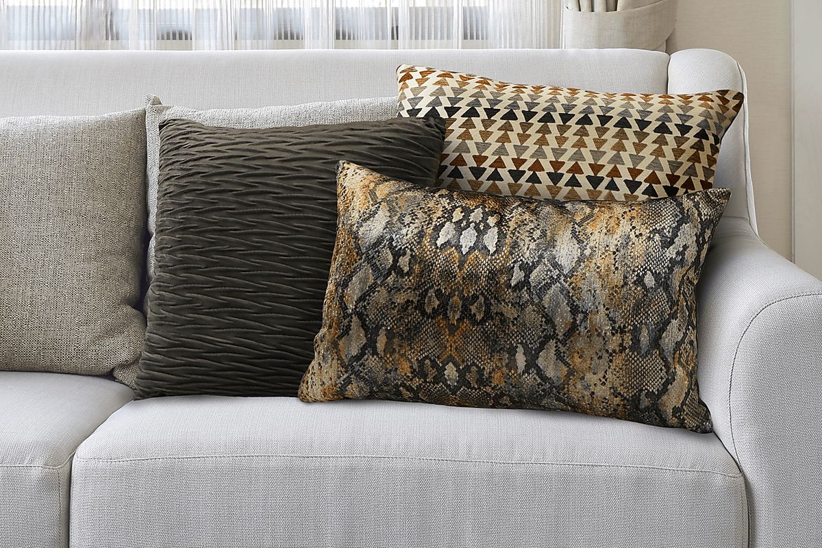 Suryhne Brown,Gray,Red Polyester Fabric Accent Pillow | Rooms to Go