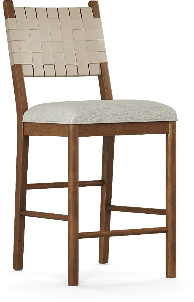 Surrey Ellis Brown Dark Wood Beige Counter Height Stool | Rooms to Go