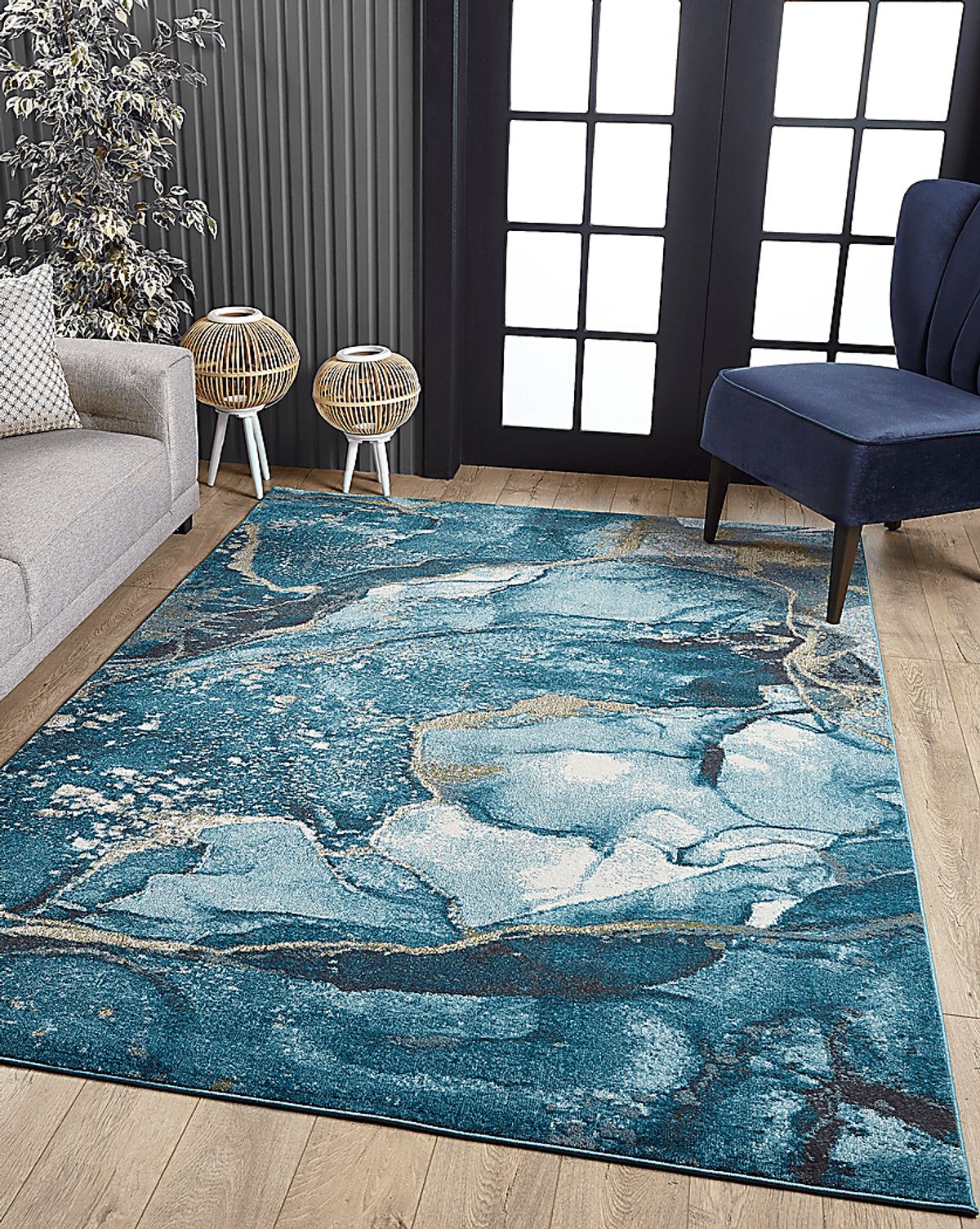 Sutnia Blue,Teal Blue,Green Rugs | Rooms to Go
