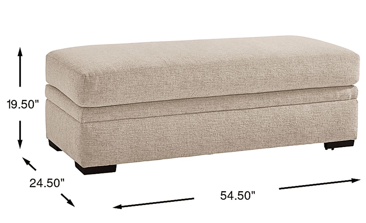 Sutterfield Beige Woven Storage Ottoman | Rooms to Go