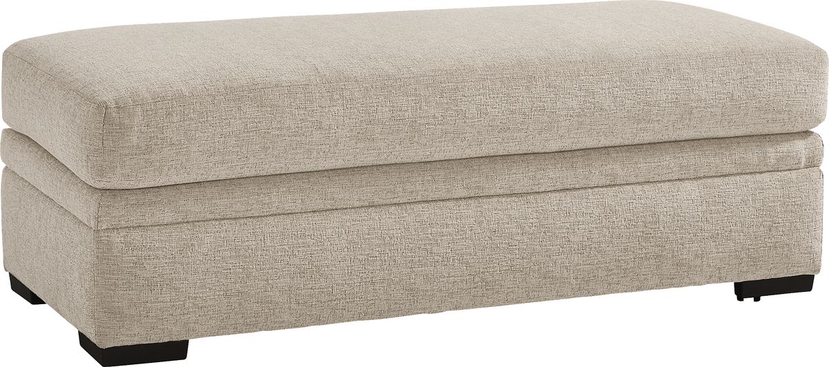 Sutterfield Beige Woven Storage Ottoman | Rooms to Go