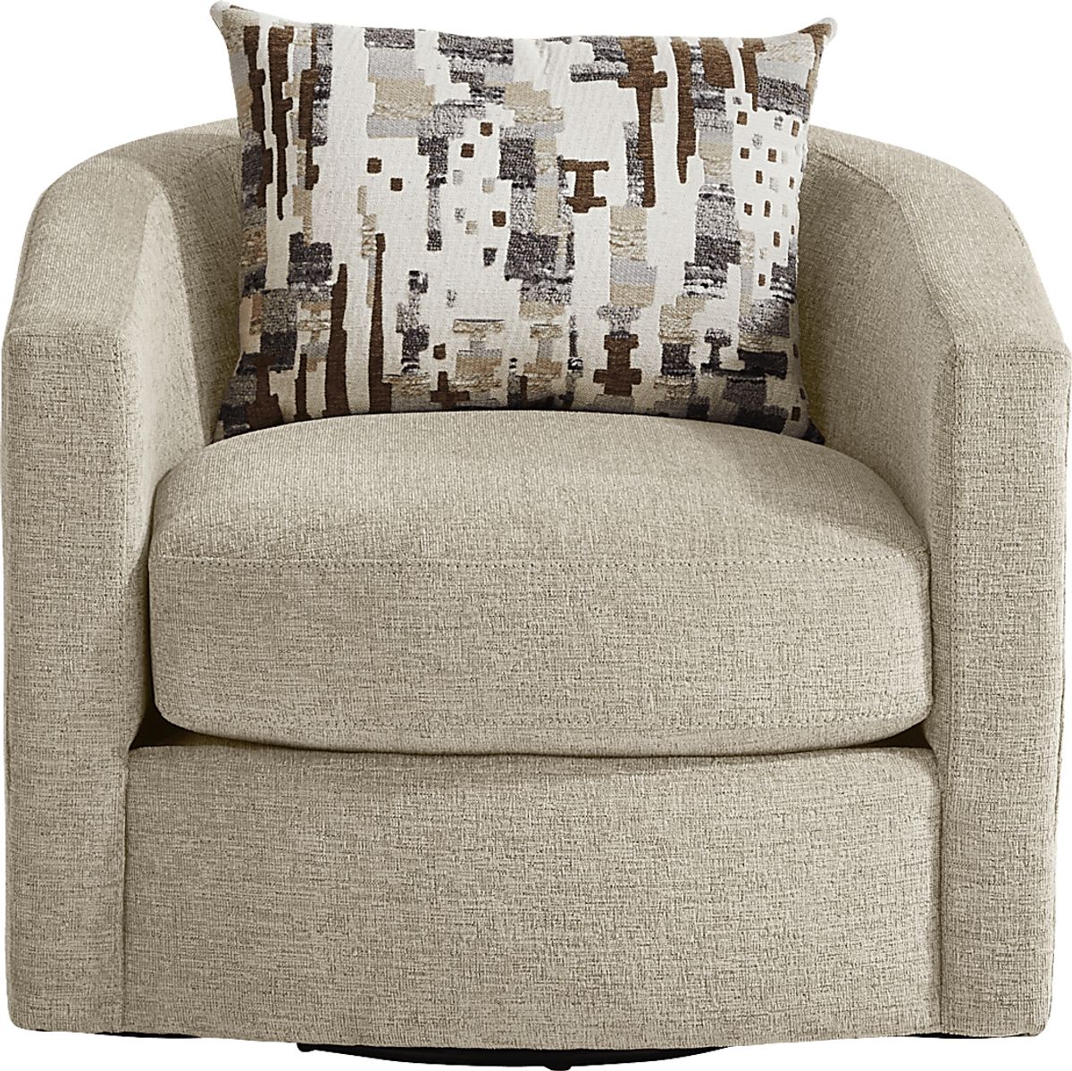 Sutterfield Beige Woven Swivel Chair | Rooms to Go