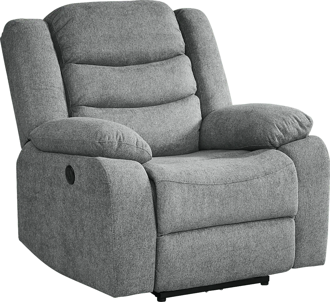 Swansea Granite Gray Woven Power Recliner | Rooms to Go