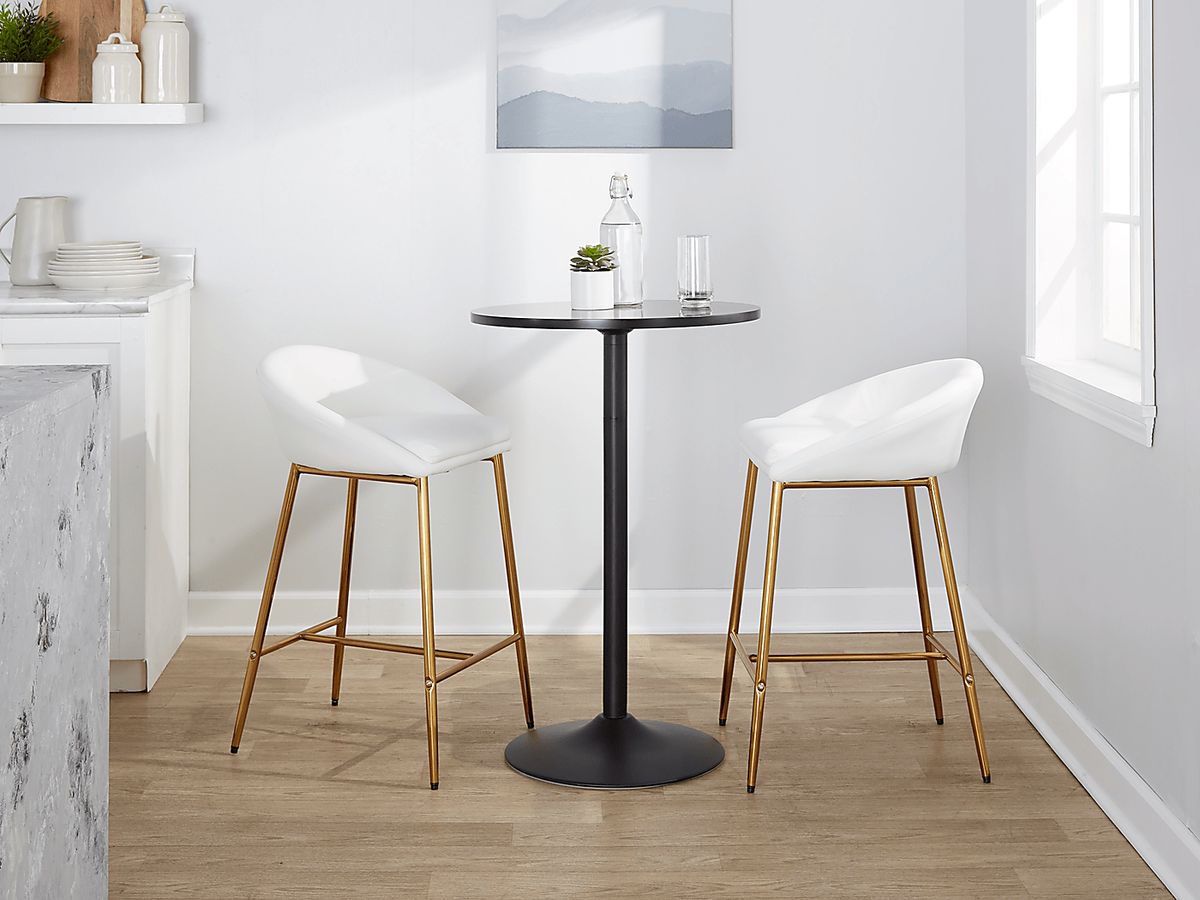 Sydenham Gold Colors,Metal White Counter Stool, Set Of 2 | Rooms to Go