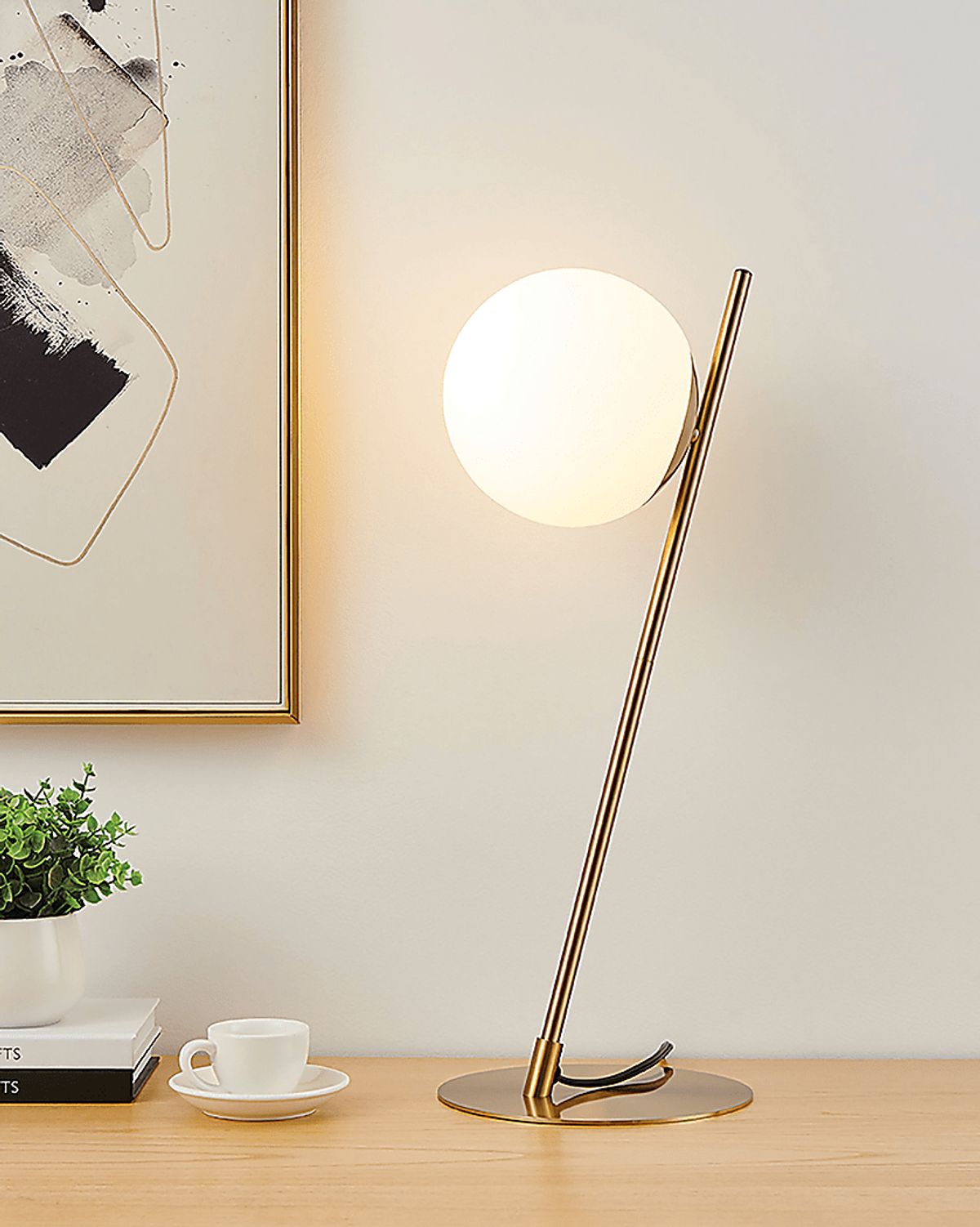 Syracuse Cave Gold Yellow Table Lamp | Rooms to Go