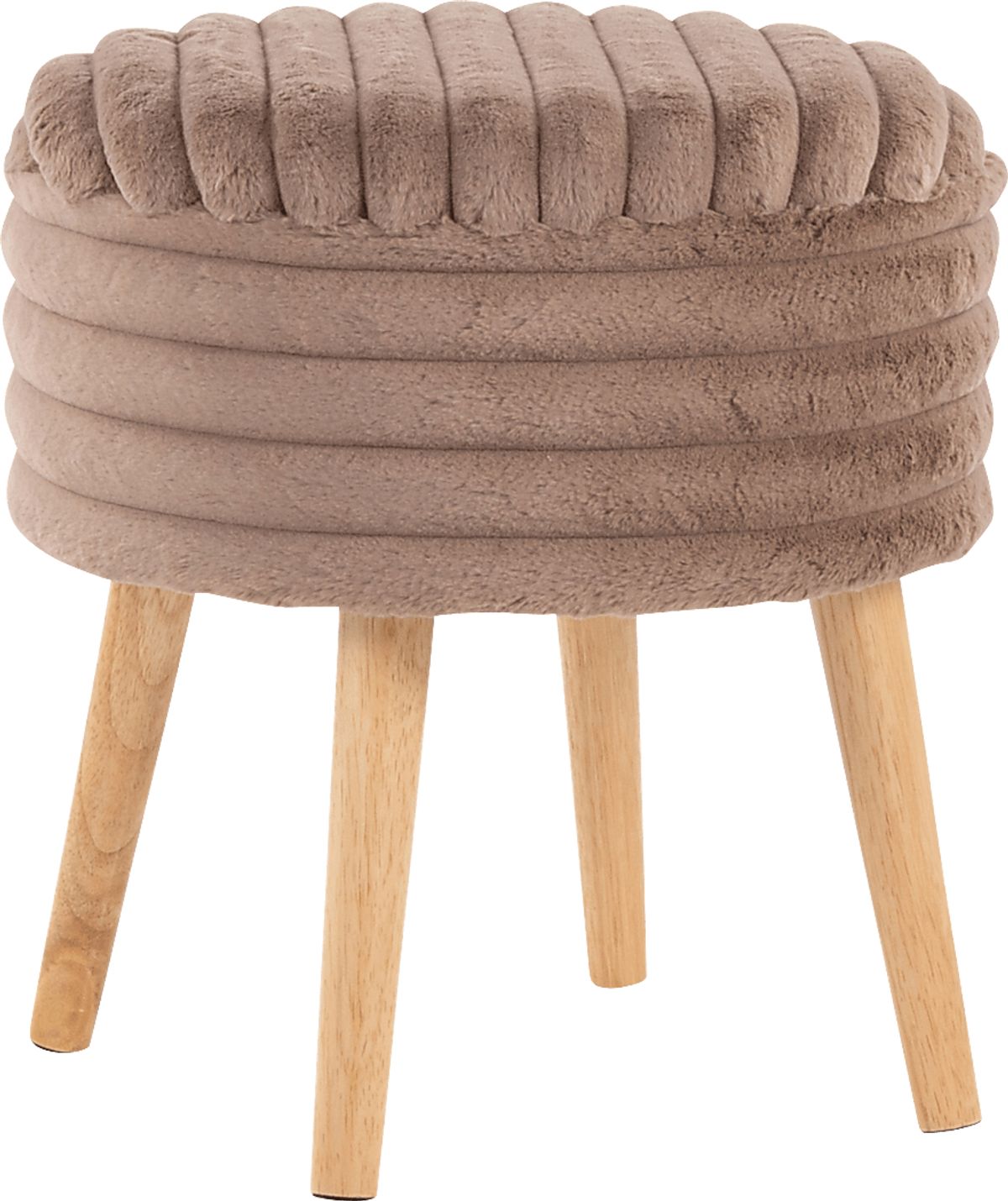 Talana Natural Light Wood Brown Faux Fur Ottoman, Set Of 2 | Rooms to Go