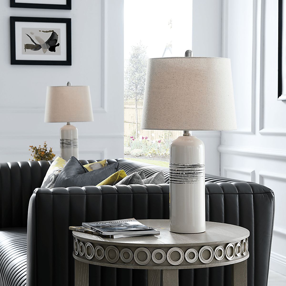 Talence Home 2 Pc Cream Beige Set Of Lamps | Rooms to Go