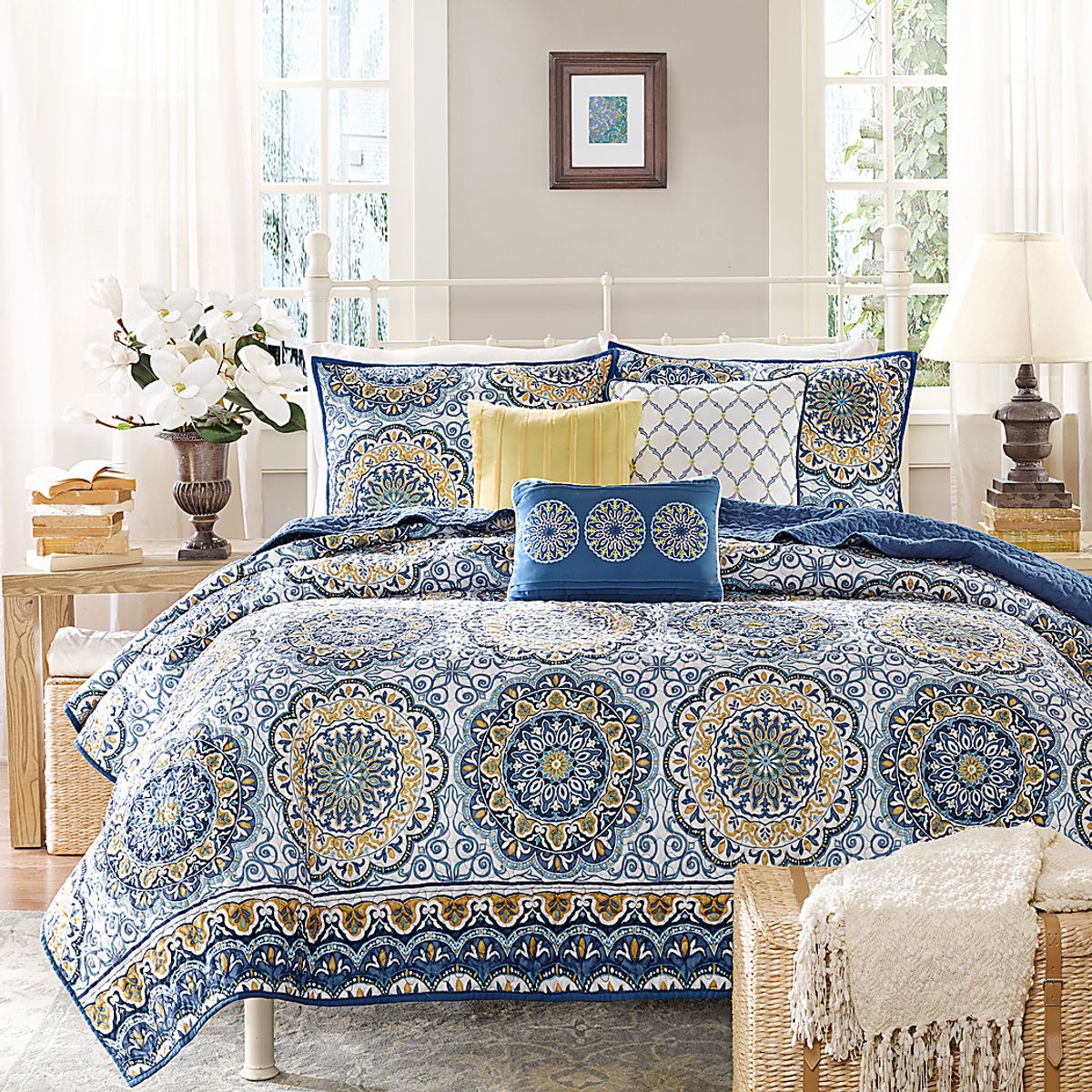 Tangiers Blue 6 Pc King Coverlet Set | Rooms to Go