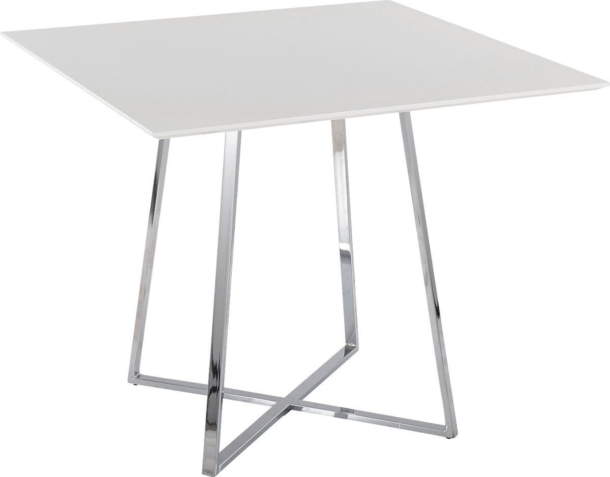 Tanrac II Chrome,White Colors,Metal,White Dining Table | Rooms to Go
