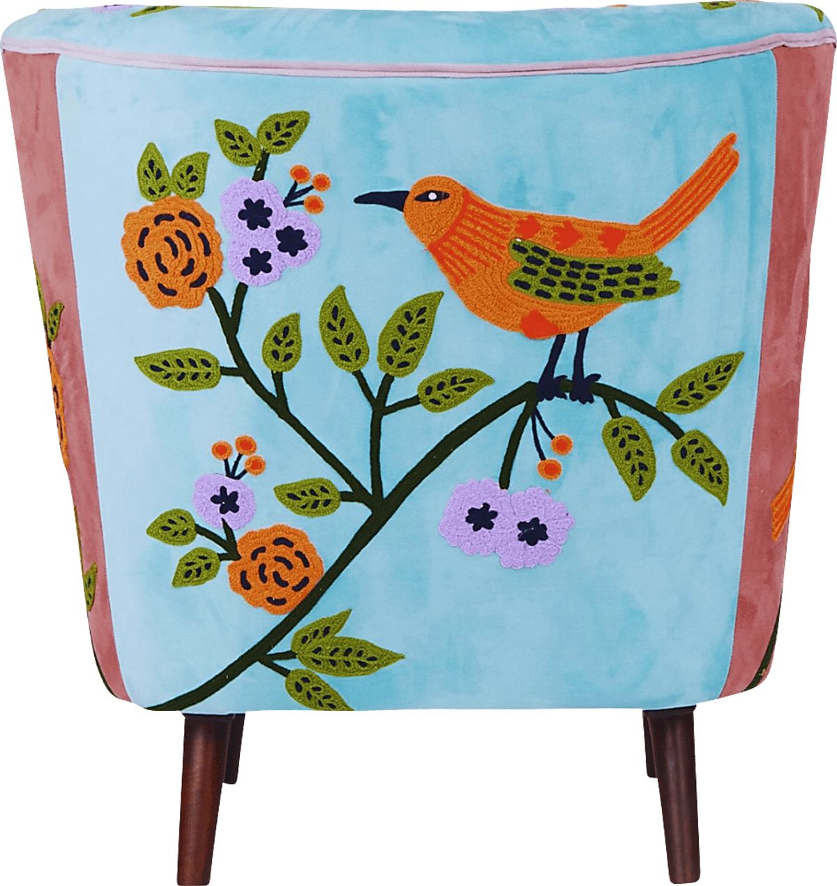 Tansya Blue,Multi Cotton,Velvet Fabric,Plush Accent Chair | Rooms to Go