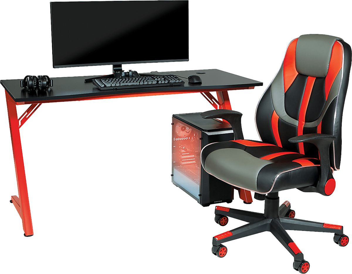Taraia Red Colors Gaming Desk | Rooms to Go