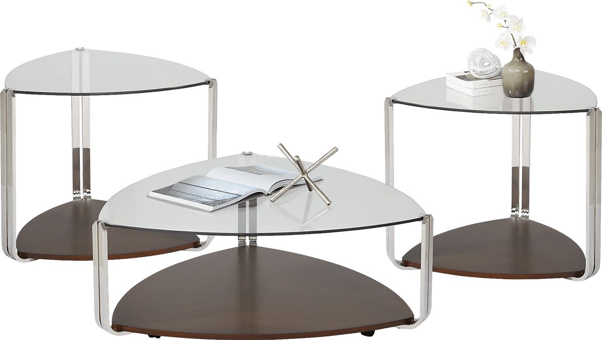 Tasley Walnut Dark Wood 3 Pc Table Set - Rooms To Go