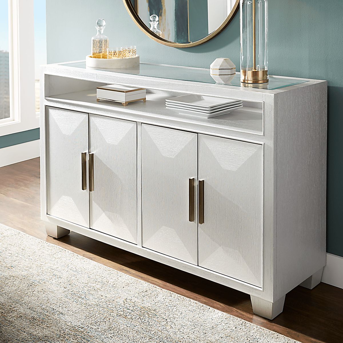 Taylor Trace White Colors,White Credenza | Rooms to Go