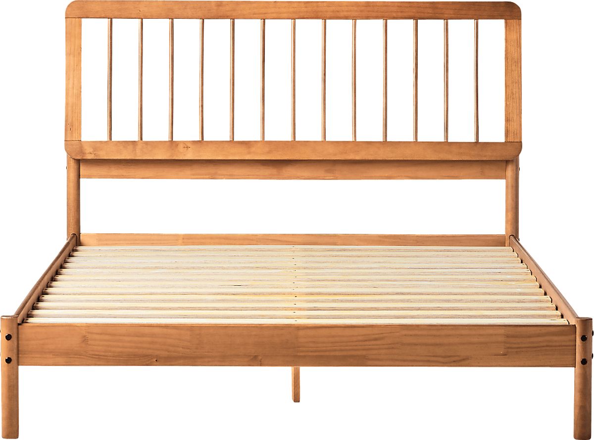 Tellicherry Caramel Light Wood Brown Queen Bed | Rooms to Go
