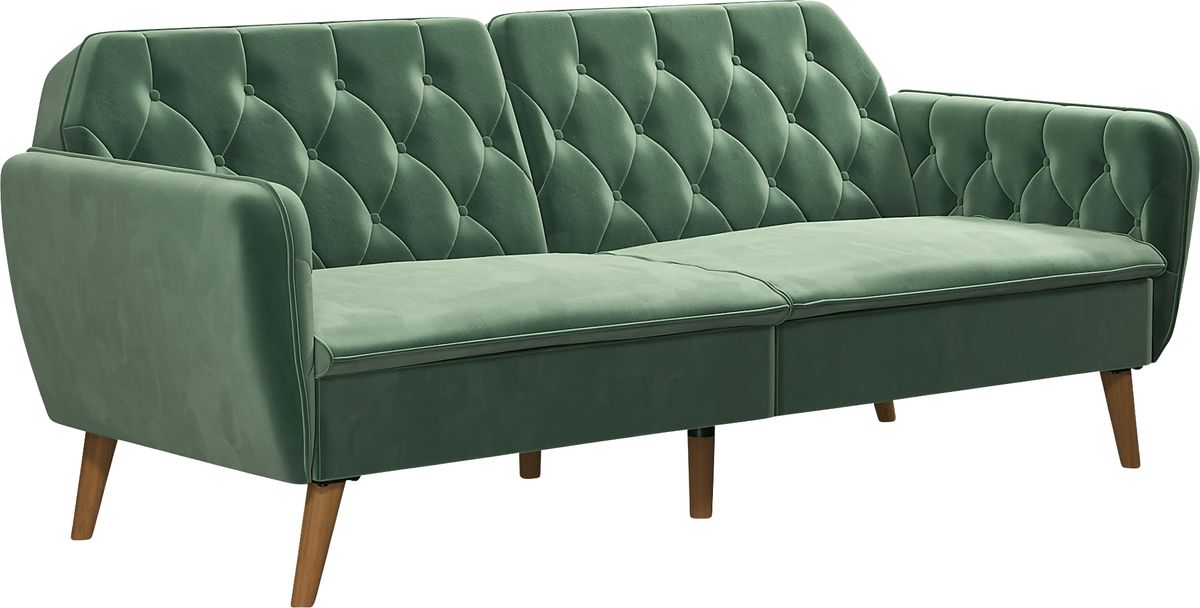 Telora II Green Velvet Plush Futon | Rooms to Go
