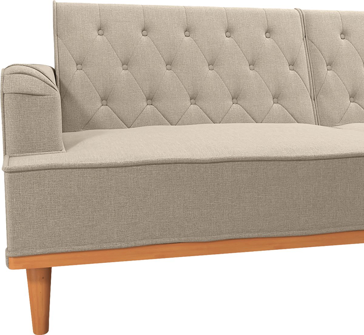 Telyx Tan Beige,Brown Linen Fabric Futon | Rooms to Go