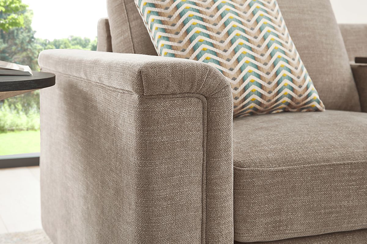 Tempo Modular Beige Chenille Fabric 6pc 6 Pc Sectional With Media Console | Rooms to Go