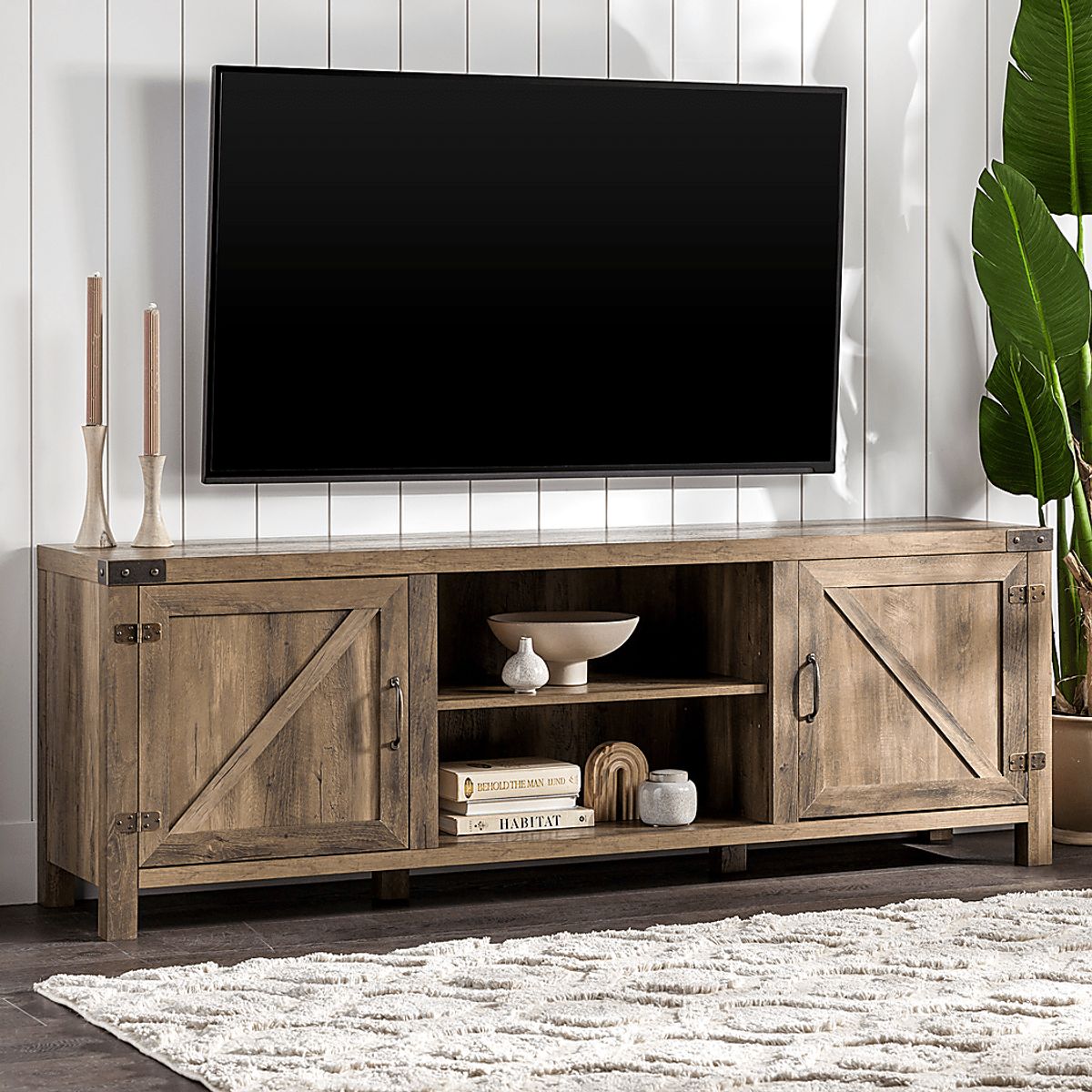 Terhune Oak Dark Wood,Light Wood 70 in. Console | Rooms to Go