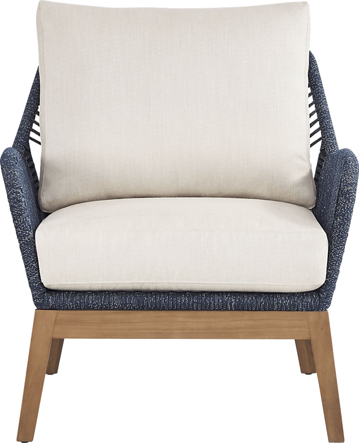 Tessere Natural Light Wood Blue Outdoor Club Chair | Rooms to Go