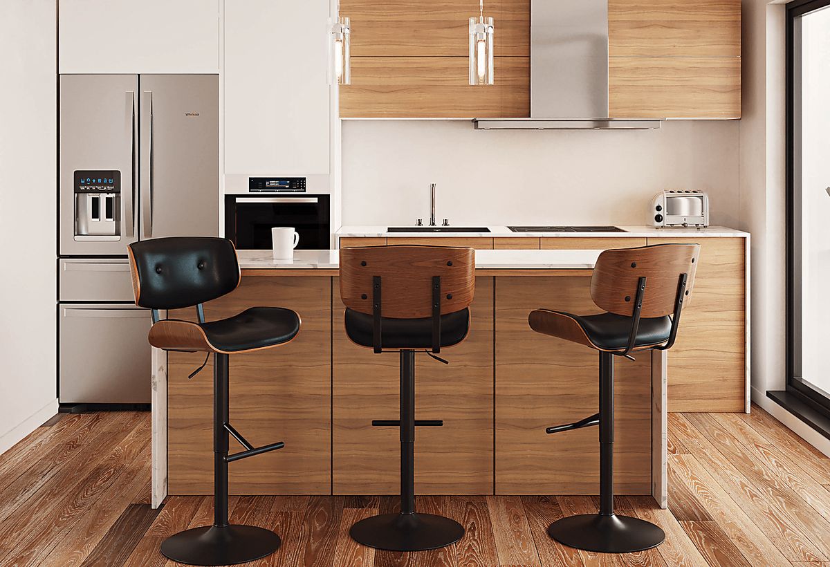 Tesshire Chrome Metal Black Polyurethane Fabric Adjustable,Swivel Bar ...