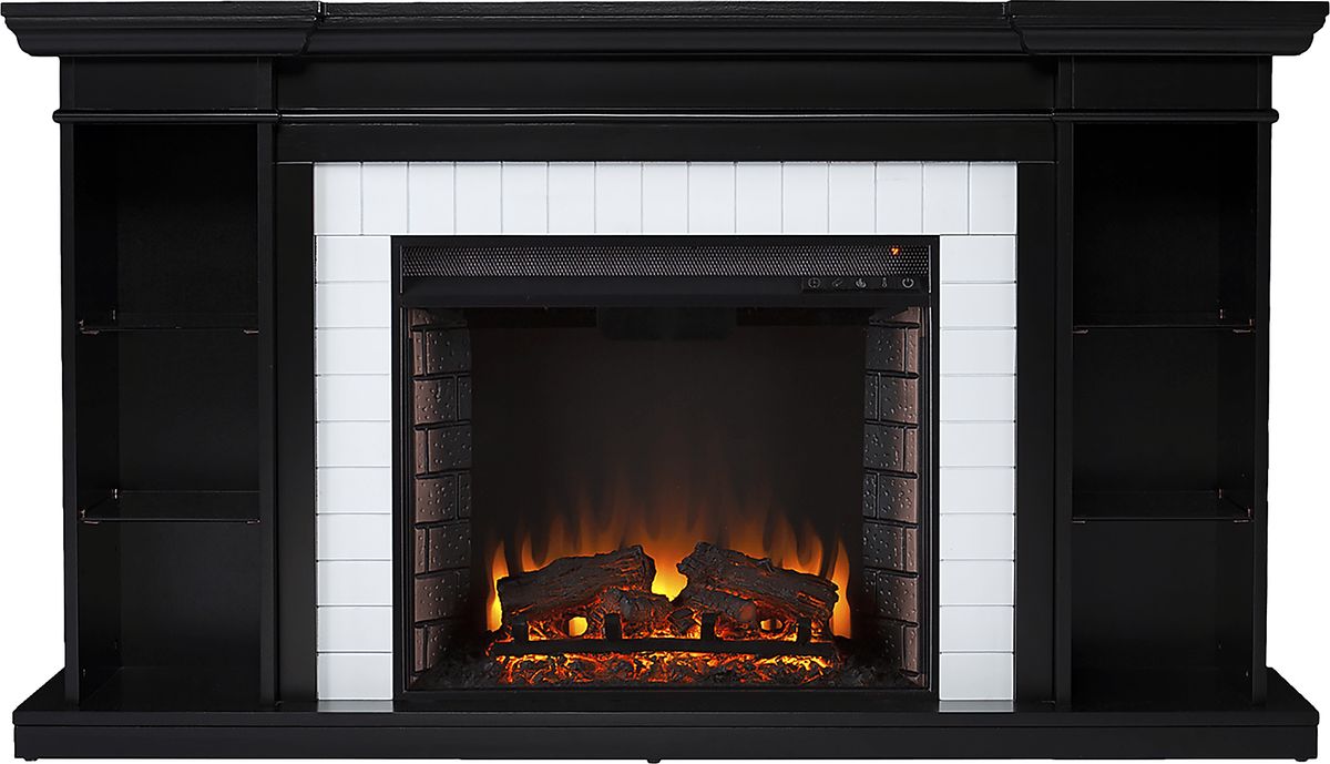 Tessman II Black Black,Colors 54" Console, With Electric Fireplace ...