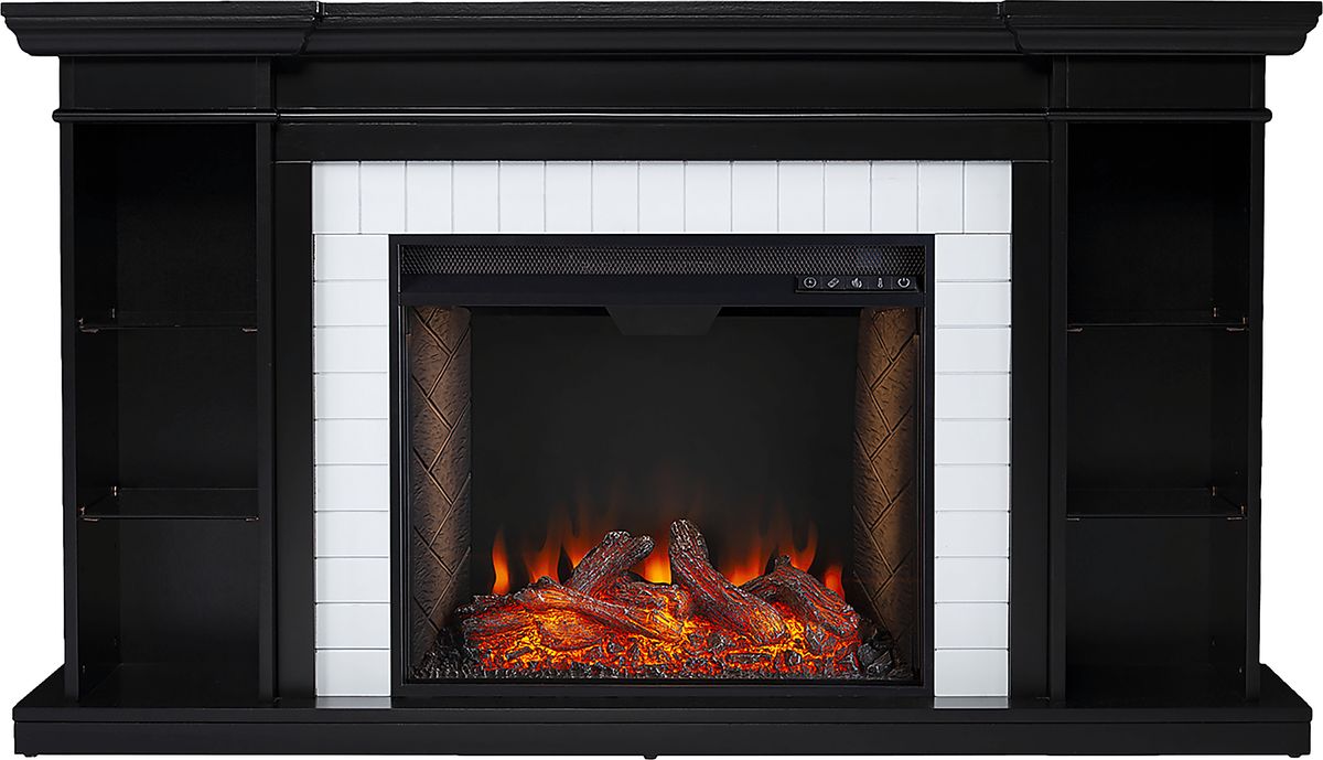 Tessman III Black Black,Colors 54" Console, With Electric Fireplace ...