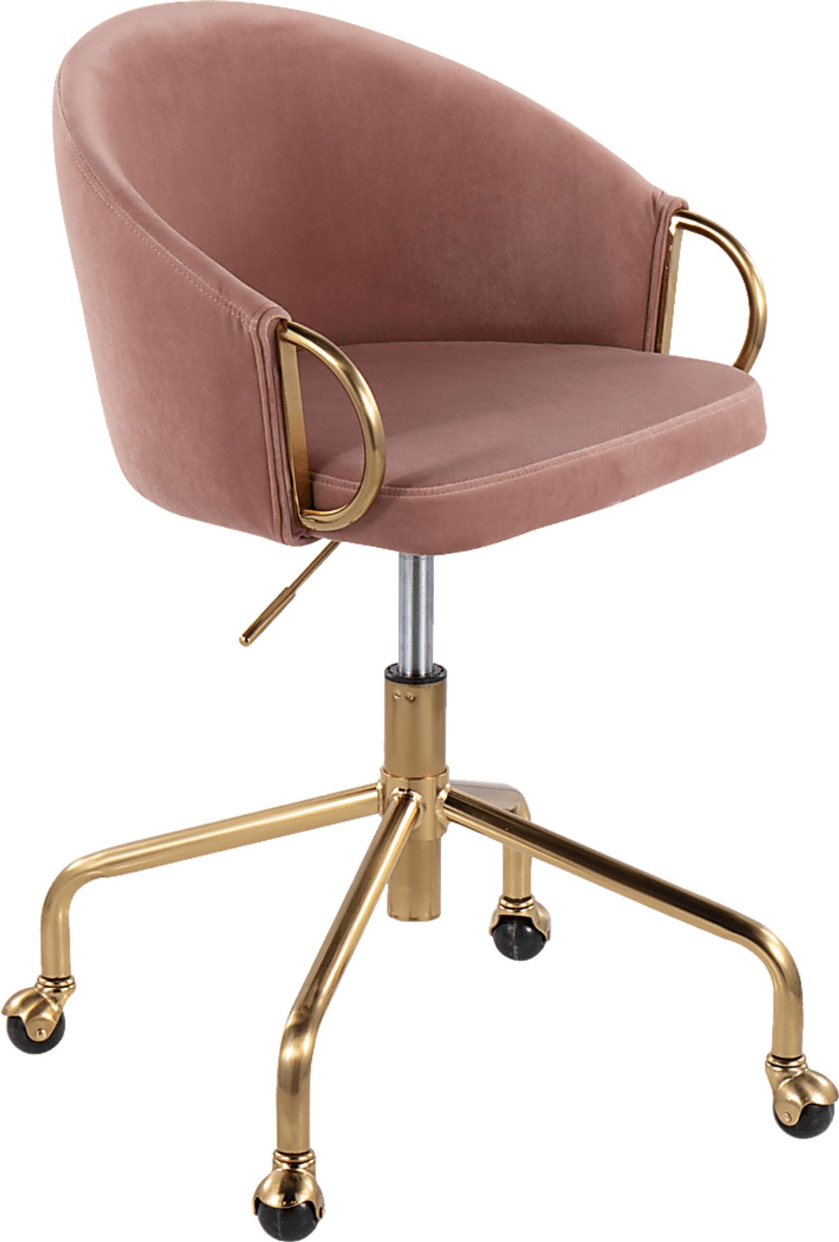 Tichester Blush Beige Velvet Plush Office Chair | Rooms to Go