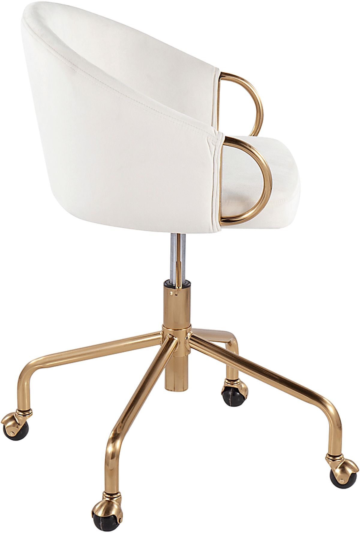 Tichester Cream Beige Velvet Plush Office Chair | Rooms to Go