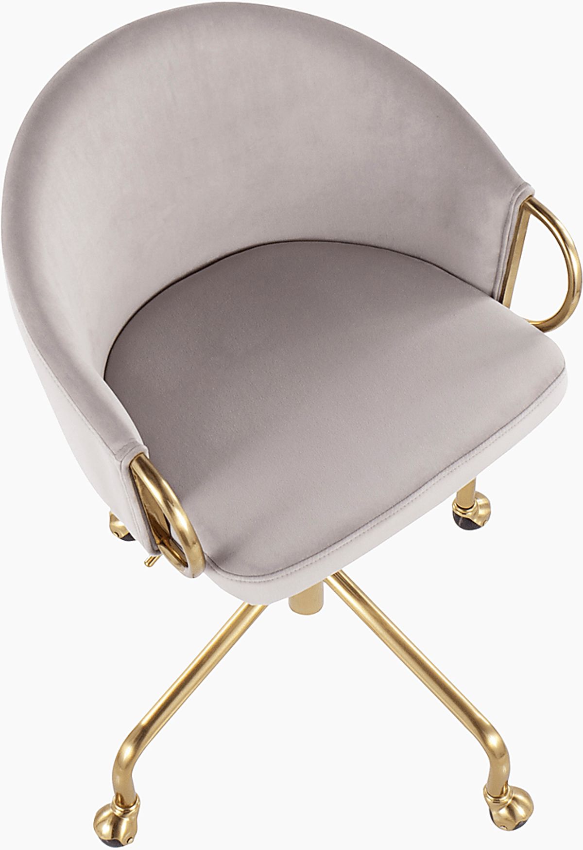 Tichester Silver Gray Velvet Plush Office Chair | Rooms to Go