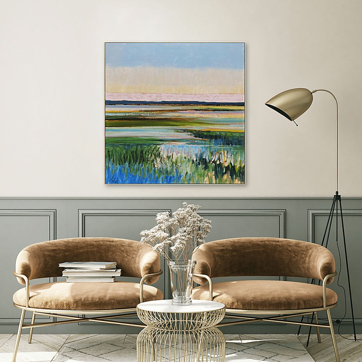 Tidal Waves Blue Artwork | Rooms to Go
