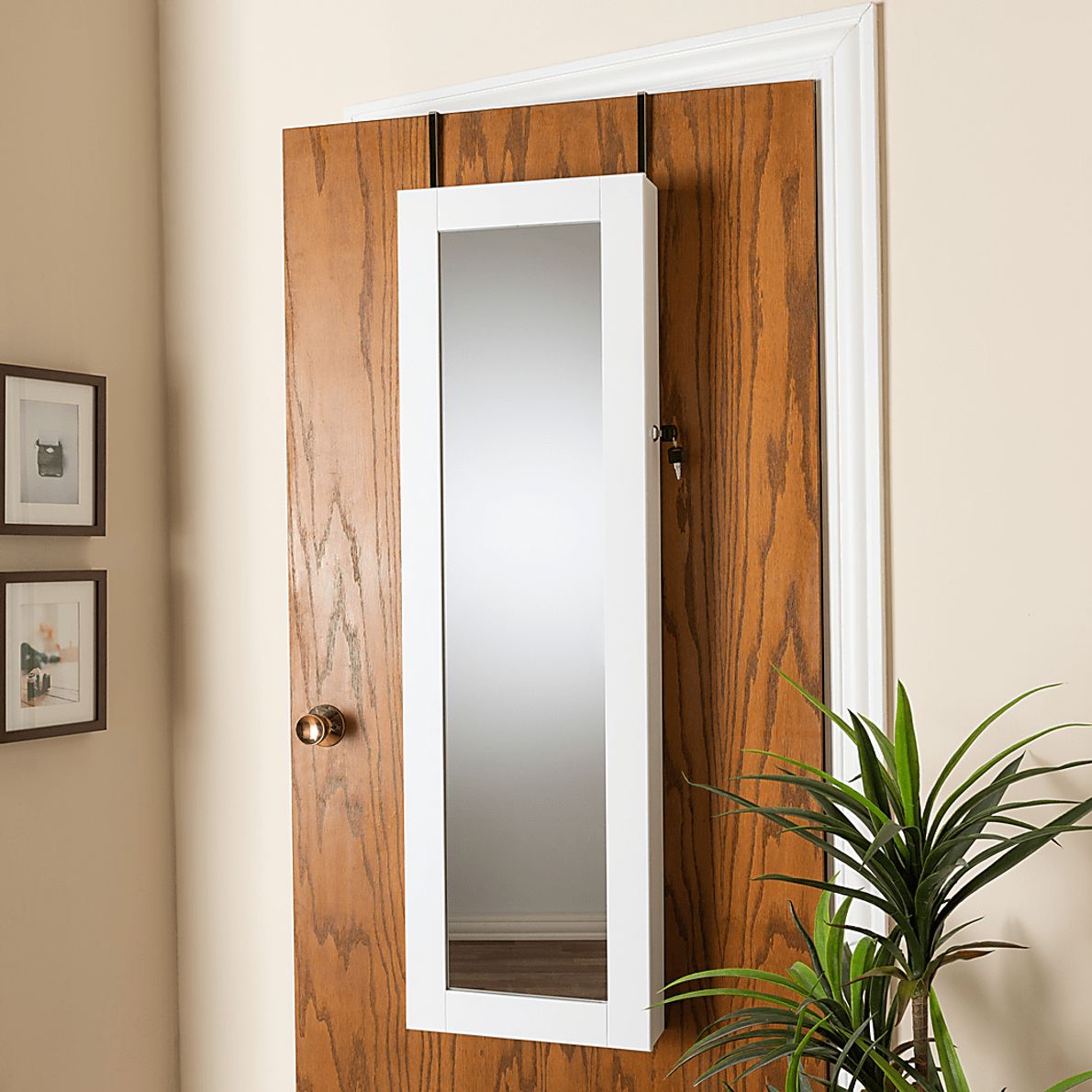 Tifford White Hanging Jewelry Armoire - Rooms To Go