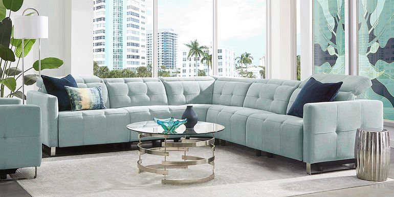 Baby Blue Sectional Sofa | Baci Living Room