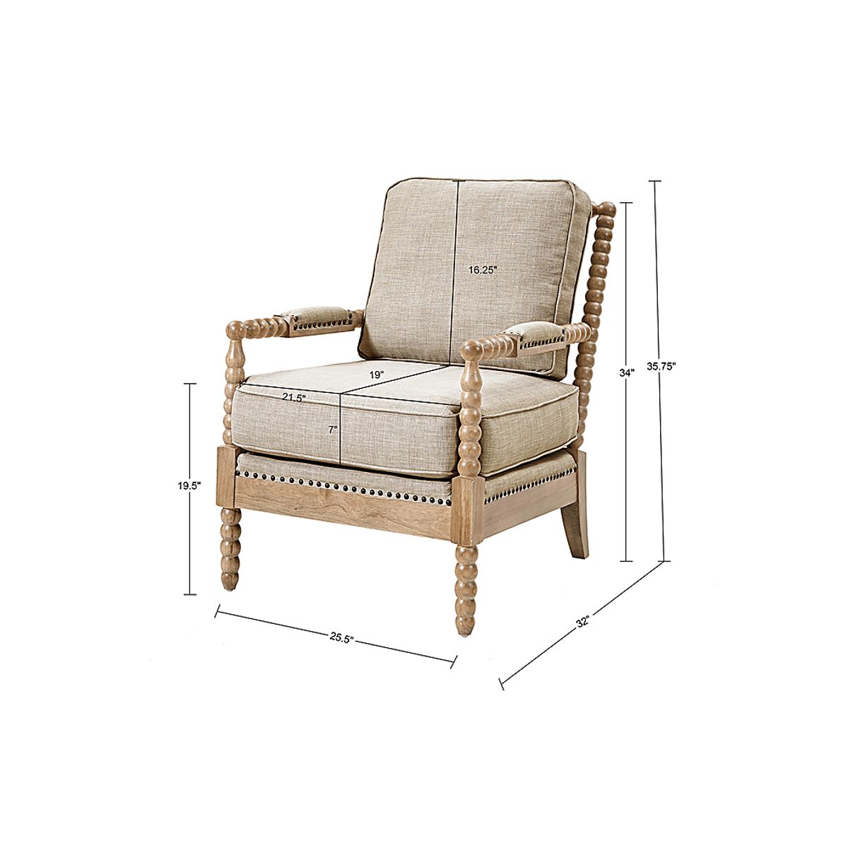 Tillary Taupe Beige Polyester Fabric Accent Chair | Rooms to Go