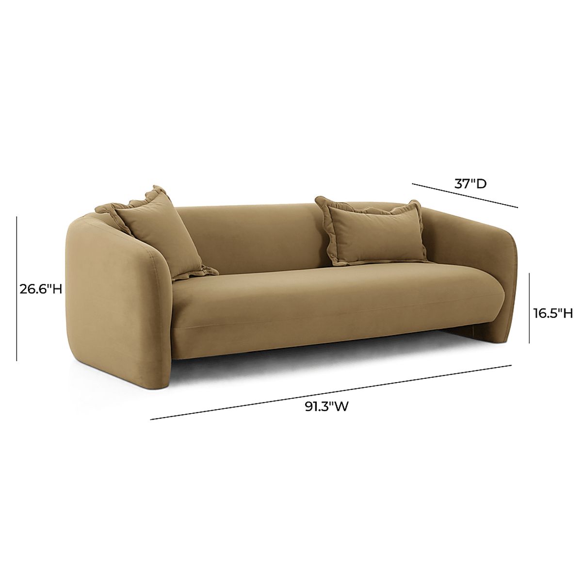 Tinamous Brown Velvet Plush Sofa | Rooms to Go
