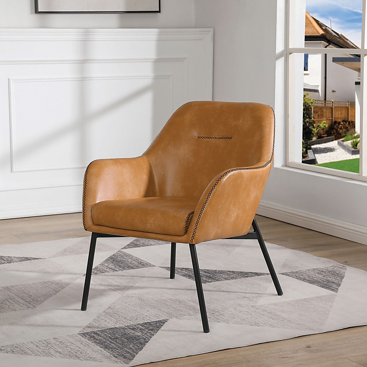 Tinmonth Tan Beige,Brown Polyester Fabric Accent Chair | Rooms to Go