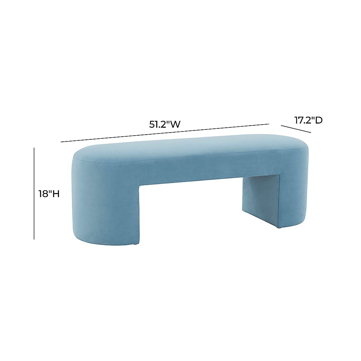 Tirso Light Blue Polyester Fabric Accent Bench | Rooms to Go