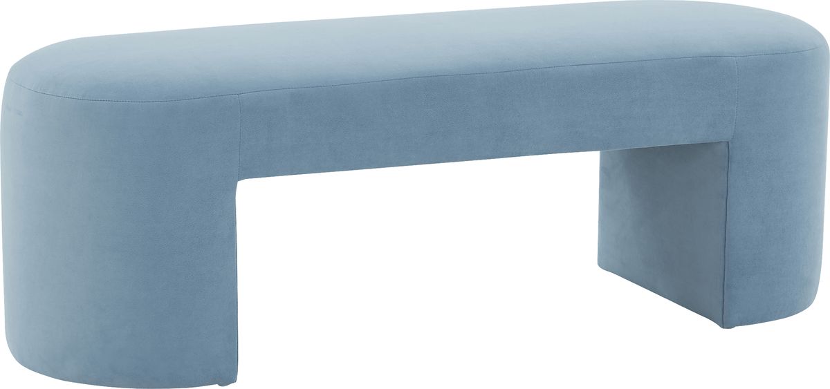 Tirso Light Blue Polyester Fabric Accent Bench | Rooms to Go