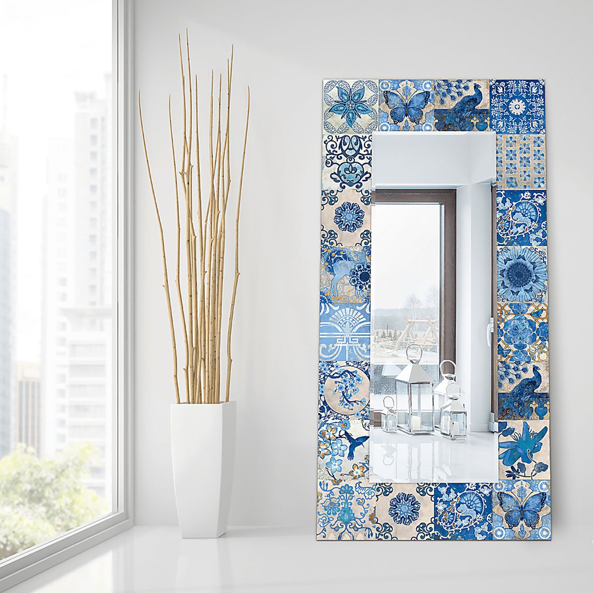 Tishia Light Blue Mirror - Rooms To Go