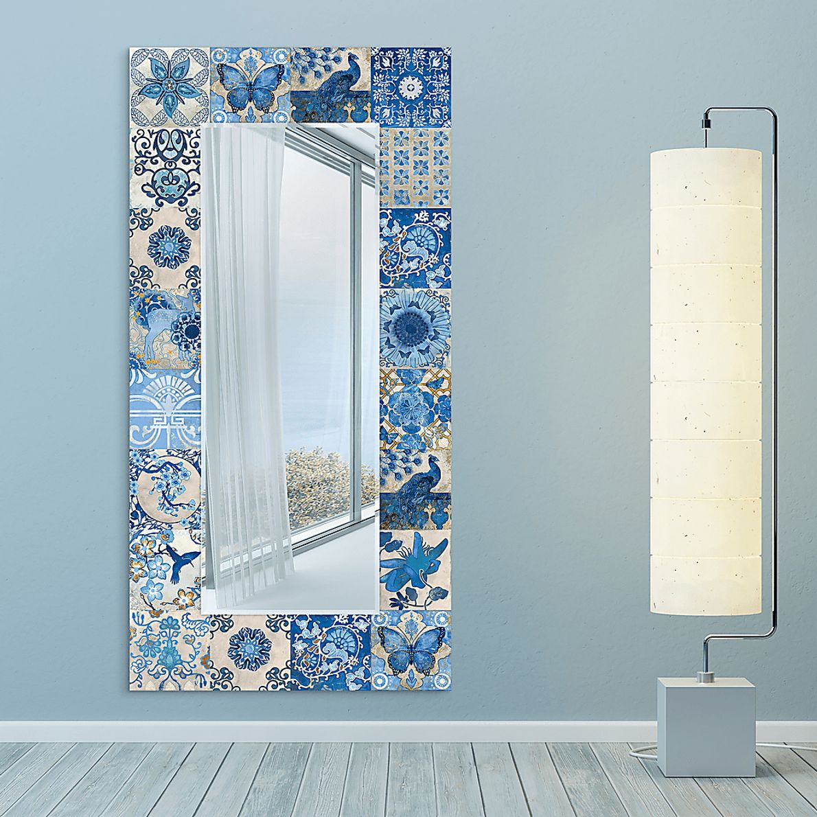 Tishia Light Blue Mirror - Rooms To Go