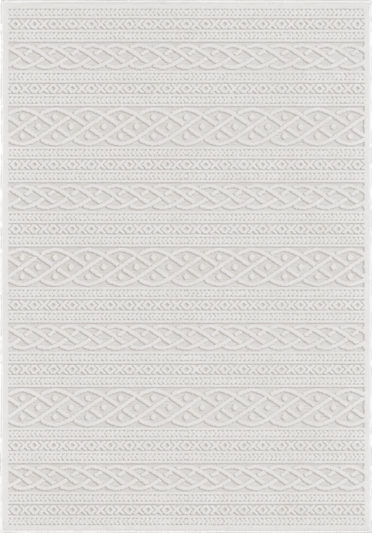 Tisya White Polypropylene Fabric Outdoor Rug | Rooms to Go