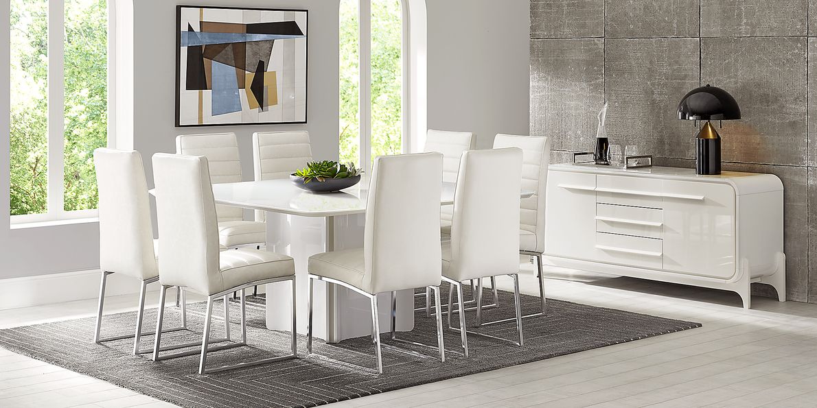 Tobian 5 Pc White Colors,White Dining Room Set With Square Dining Table ...