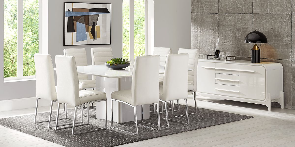 Tobian 5 Pc White Colors,White Dining Room Set - Rooms To Go