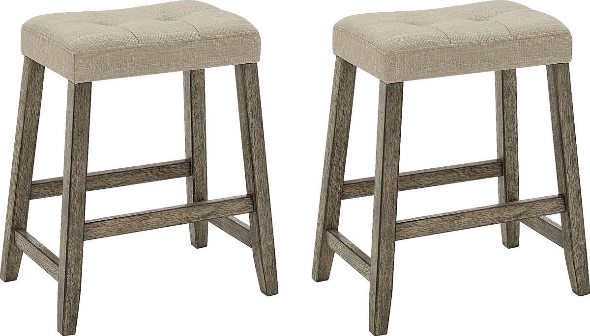 Tocata Gray Polyester Fabric Counter Stool, Set Of 2 | Rooms to Go