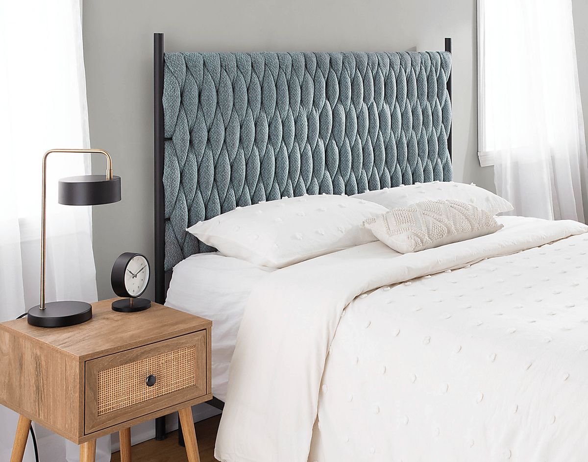 Tockington Blue Polyester Fabric Queen Headboard | Rooms to Go